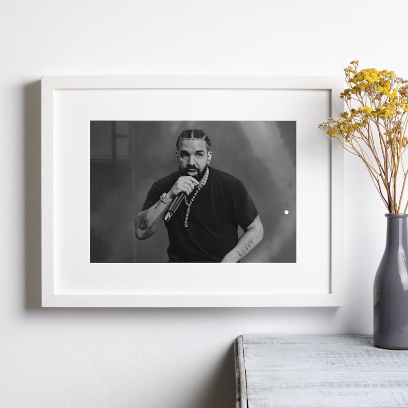 Drake Posters / Drake Black and White Wall Art, Music Poster, Home ...
