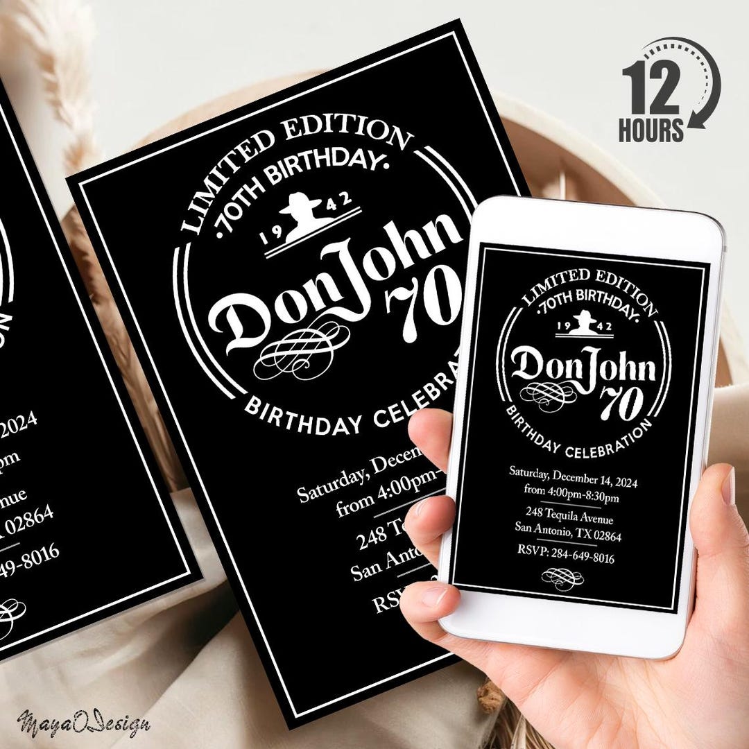 Don Julio 70th Anniversary Birthday Invitation, Don Julio Card ...