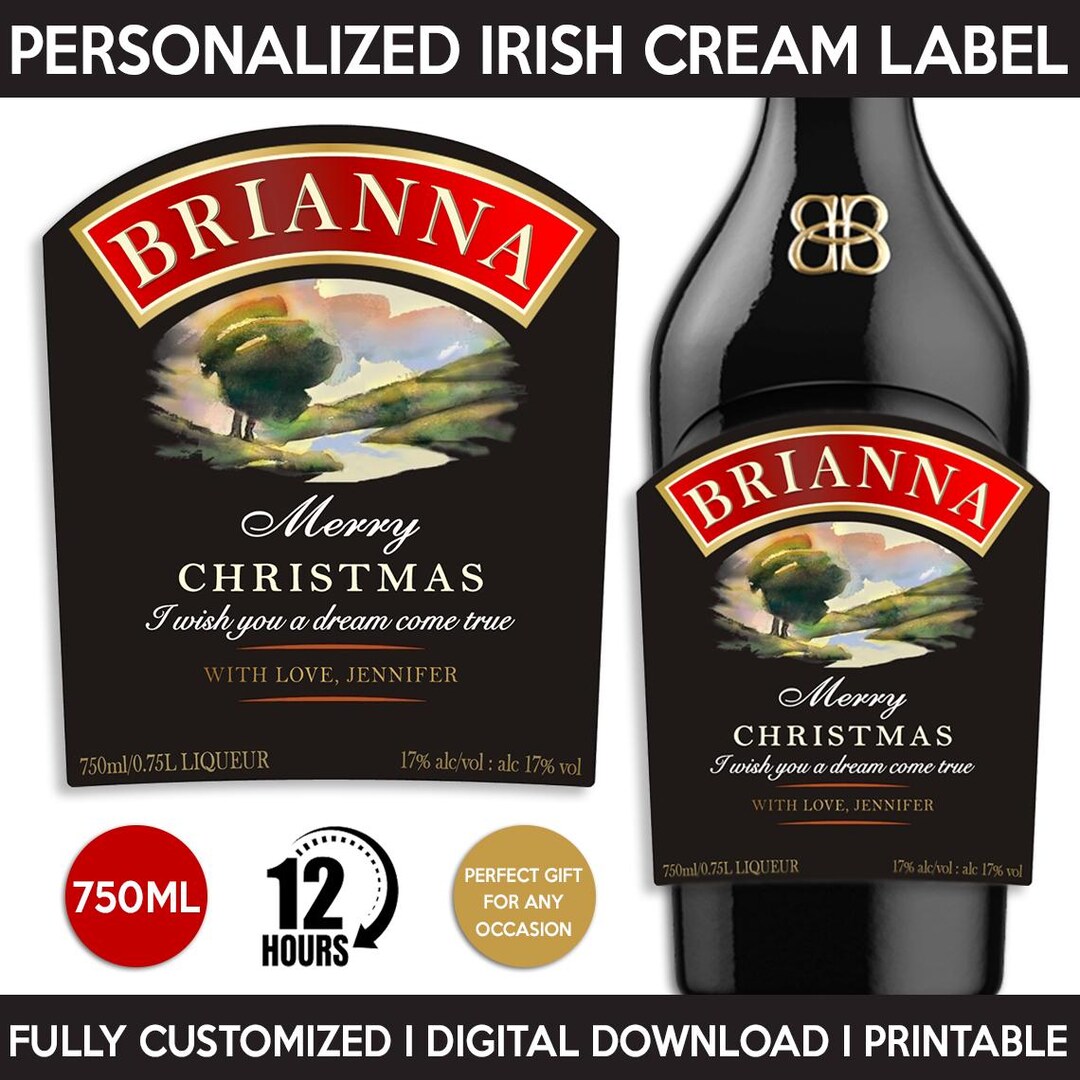 Irish Cream Liqueur Label Replica, Custom Label, Personalized and ...