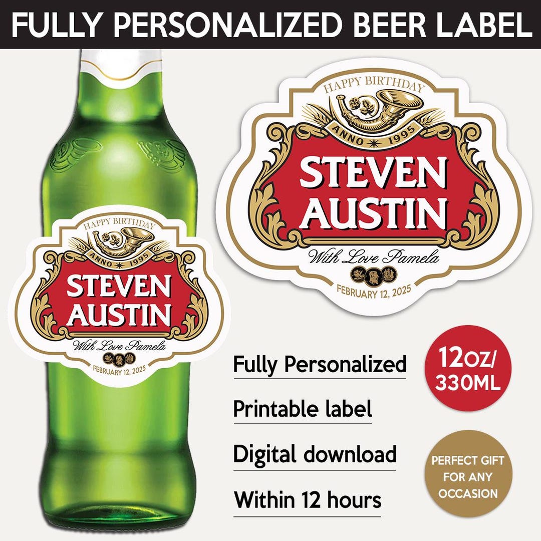 Beer Label Replica, Custom Beer Label, Personalized Template, Digital ...