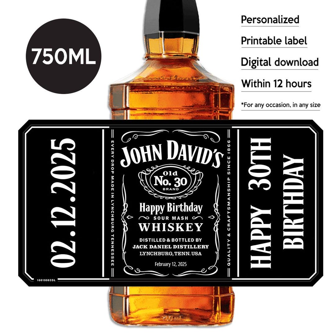 Whiskey Label Replica, Custom Whisky Label, Personalized Template ...