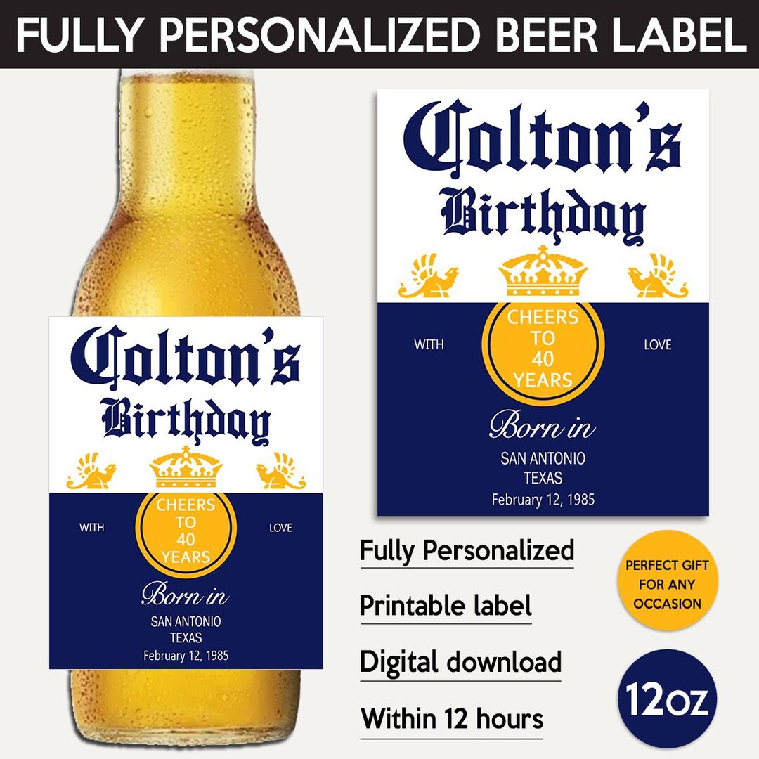 Beer Label Replica, Custom Beer Label, Personalized Template, Digital ...