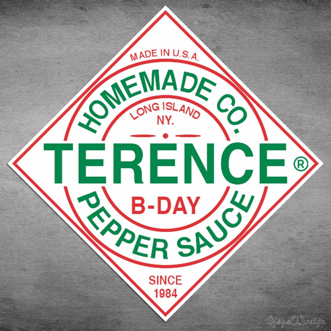 Tabasco Label, Custom Hot Sauce Label, Spice up Your Party Personalized ...