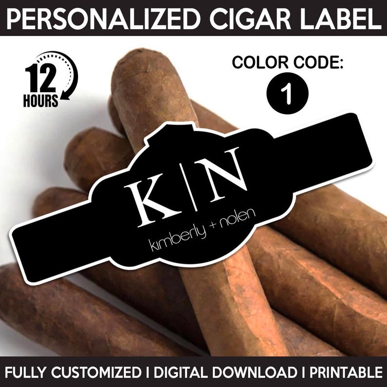 Custom Cigar Label, Wedding Cigar Label, Personalized and Printable ...