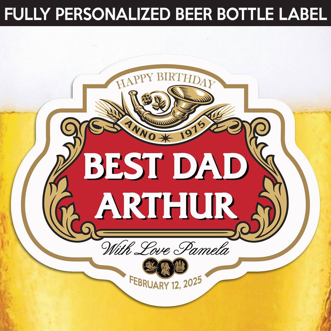 Beer Label Replica, Custom Beer Label, Personalized Template, Digital ...
