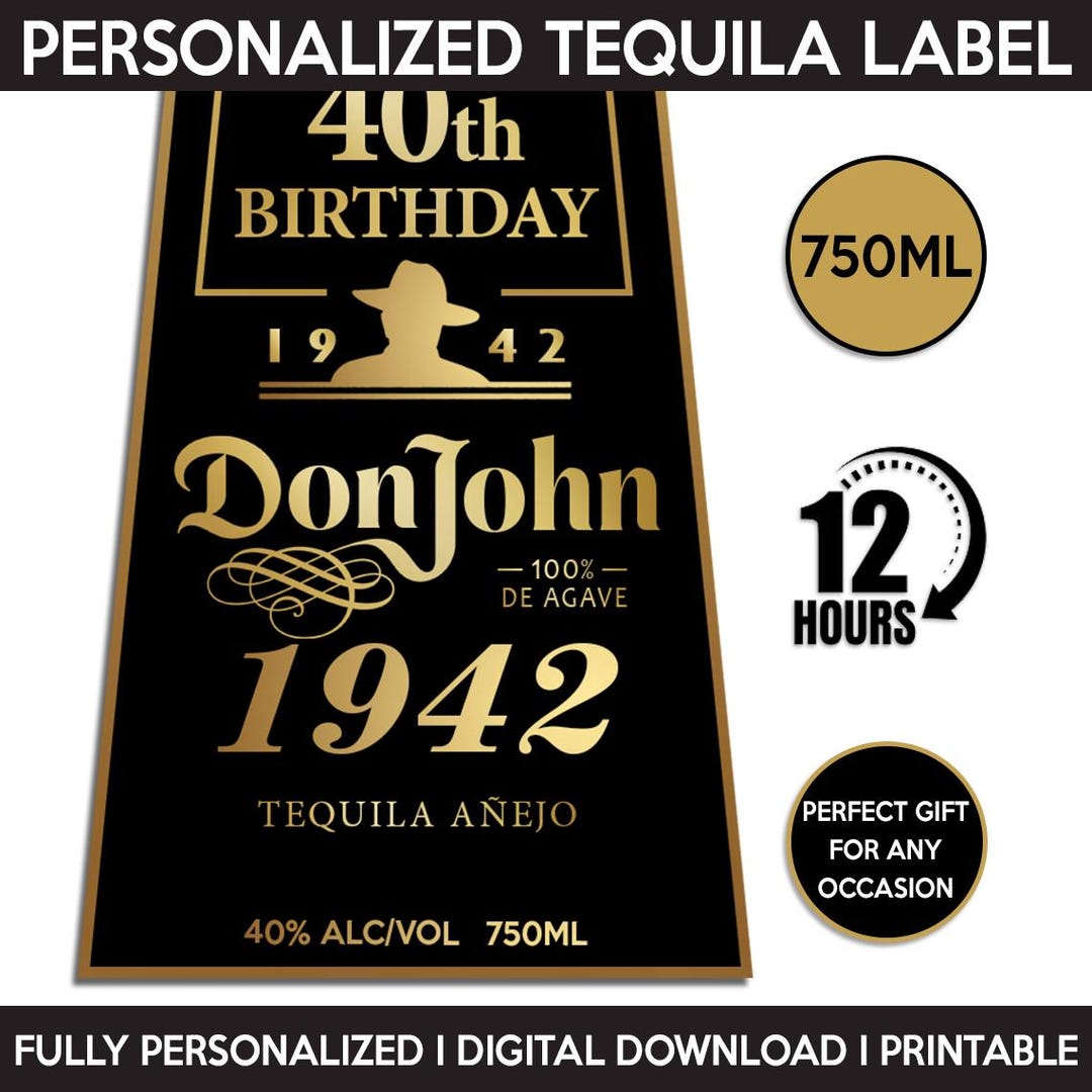 Don Julio 1942 Label , Don Julio Logo, Personalized and Printable ...