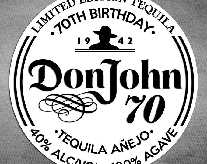 Etiqueta del 70.º aniversario de Don Julio para personalizar con nombre ...