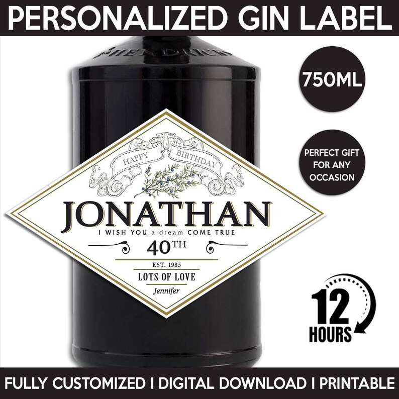 Hendricks Label, Custom Label, Personalized and Printable Template ...
