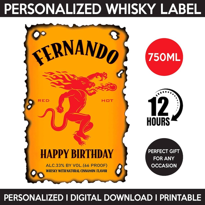 Fireball Whiskey - Etsy