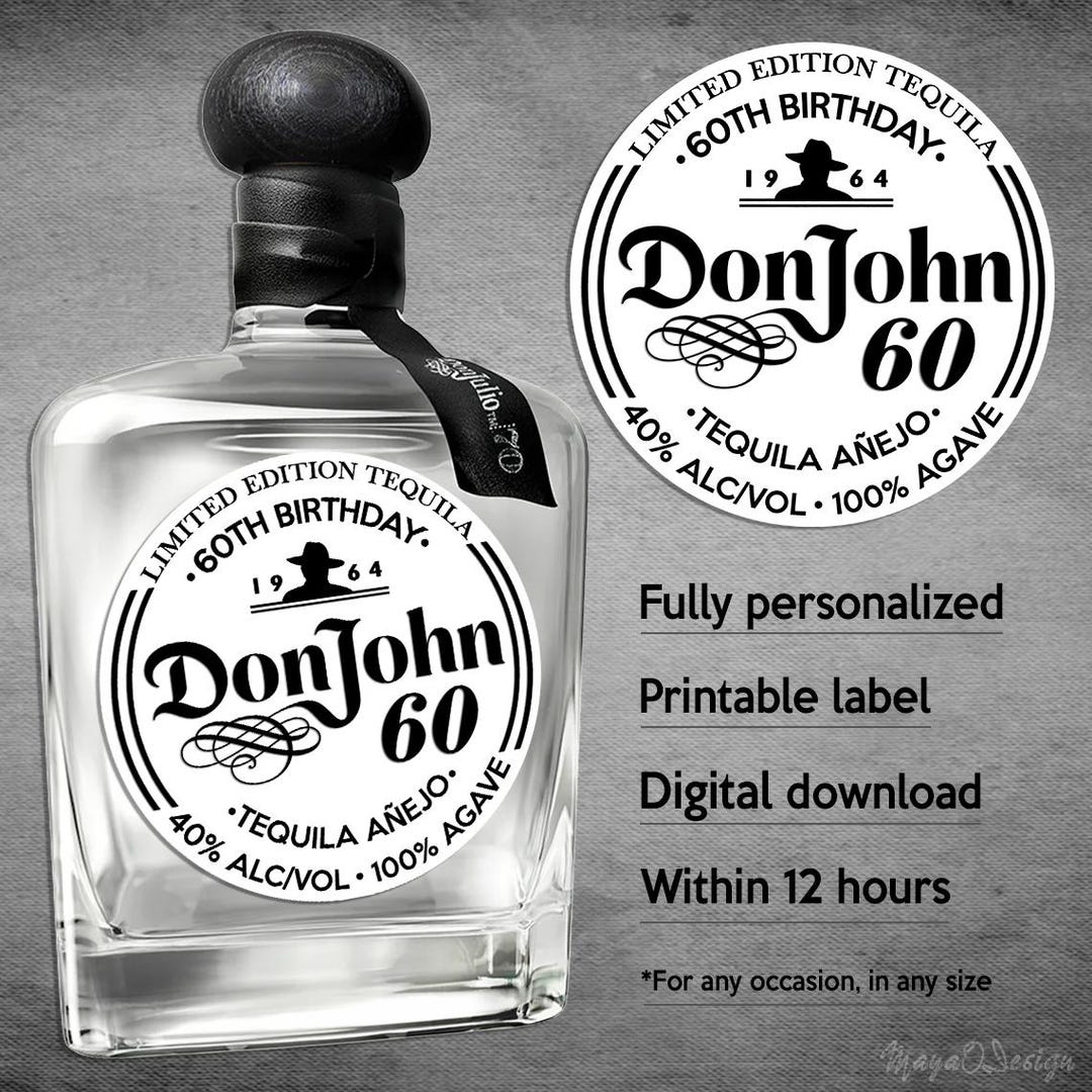 Don Julio 70th Anniversary Label , Don Julio Jar Label, Personalized ...