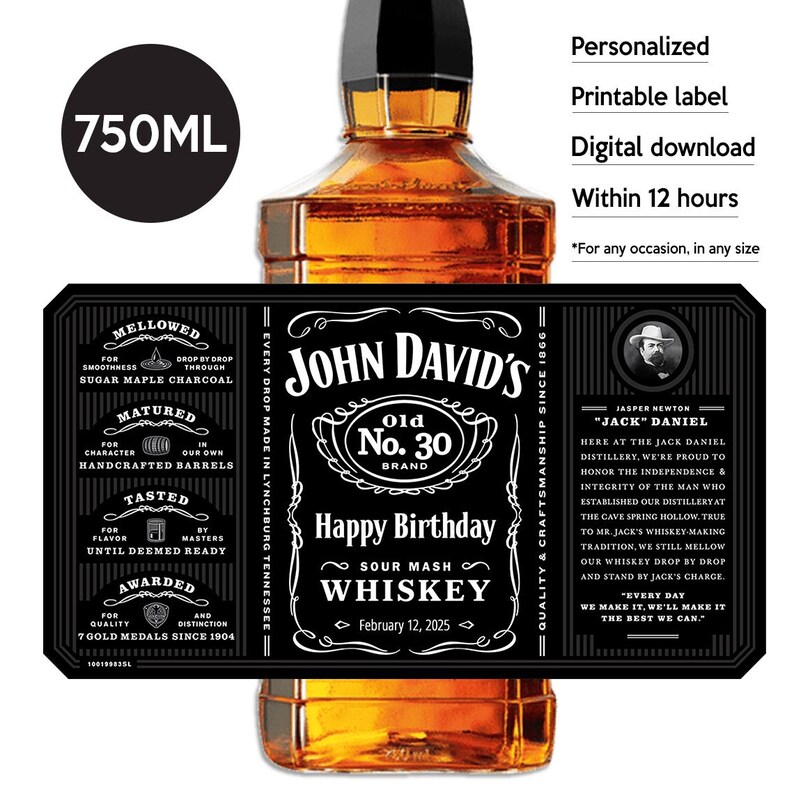 Whisky Label Replica, Custom Whisky Label, Personalized Template ...