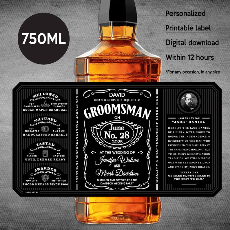 Whisky Label Replica, Custom Whisky Label, Personalized Template ...