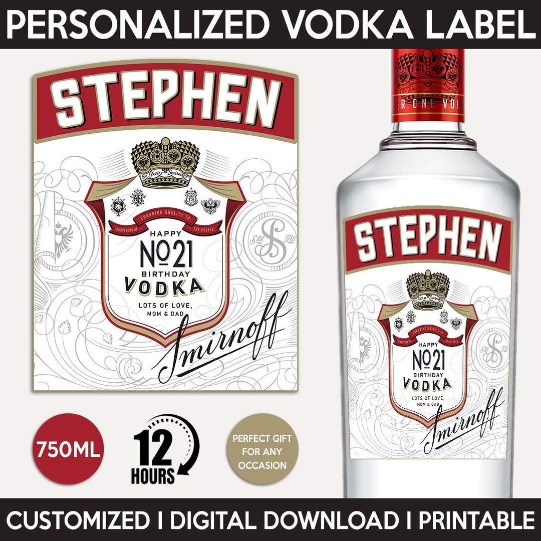 Smirnoff Label, Custom Label, Personalized and Printable Template ...