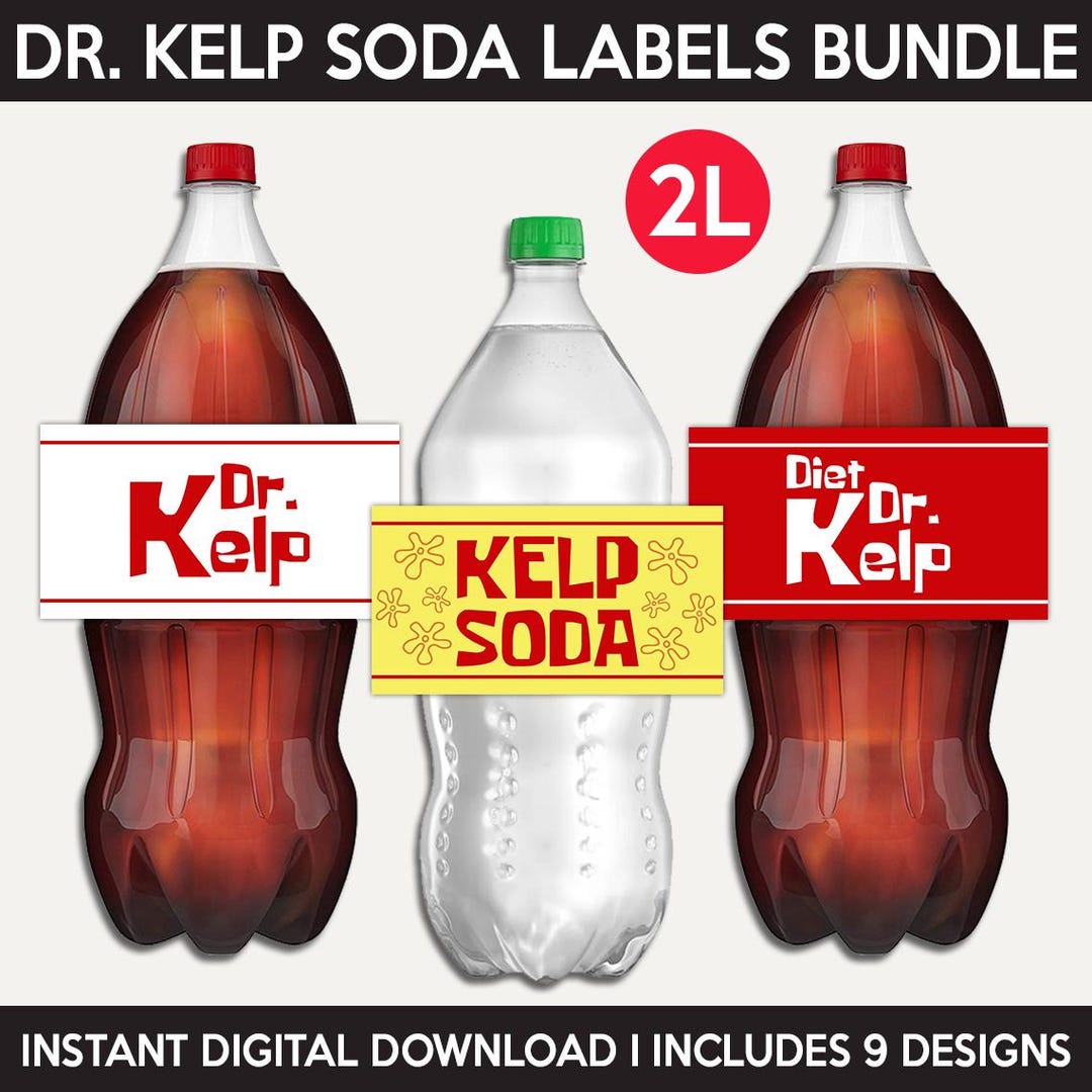 Dr. Kelp Soda Label, Under the See Label Replica, Diet Dr Kelp and Kelp ...