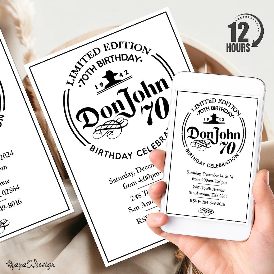 Don Julio 70th Anniversary Birthday Invitation, Don Julio Card ...