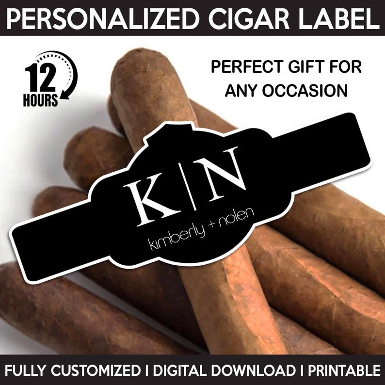 Custom Cigar Label, Wedding Cigar Label, Personalized and Printable ...
