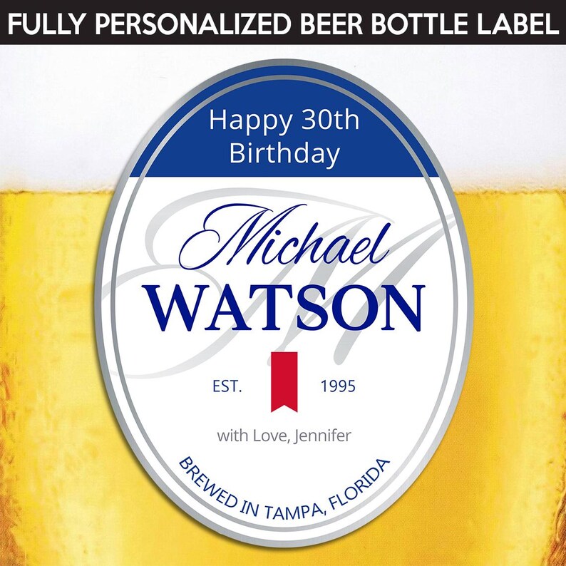 Beer Label Replica, Custom Beer Label, Personalized Template, Digital Download and Printable ...