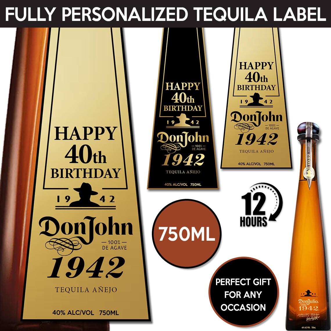 Don Julio 1942 Label Replica, Don Julio Logo, Personalized and ...