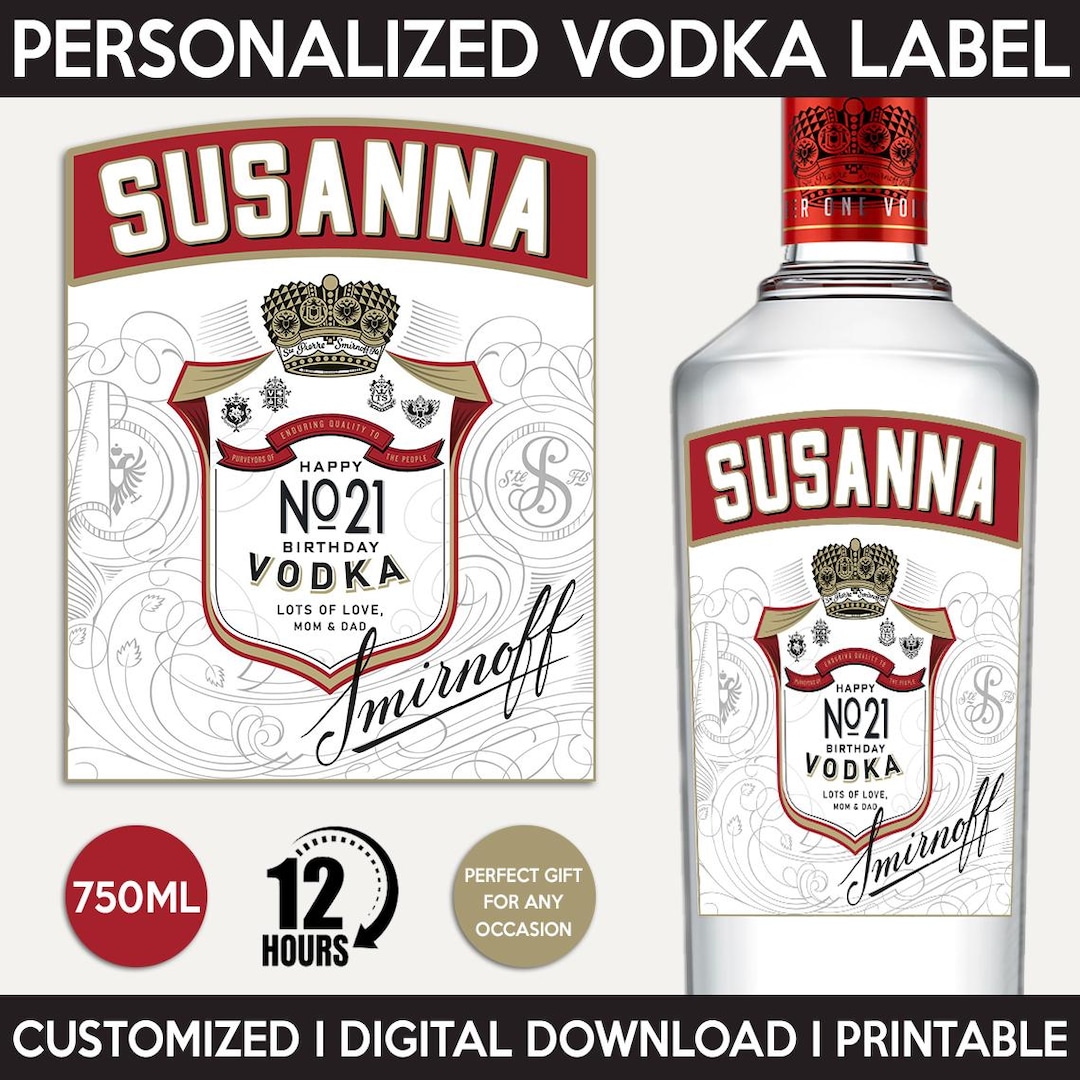 Vodka Label Replica, Custom Label, Personalized and Printable Template ...