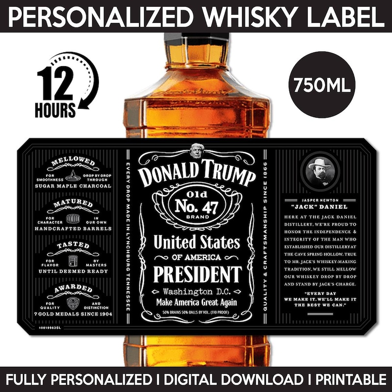 Trump Jack Daniels Labels - Etsy