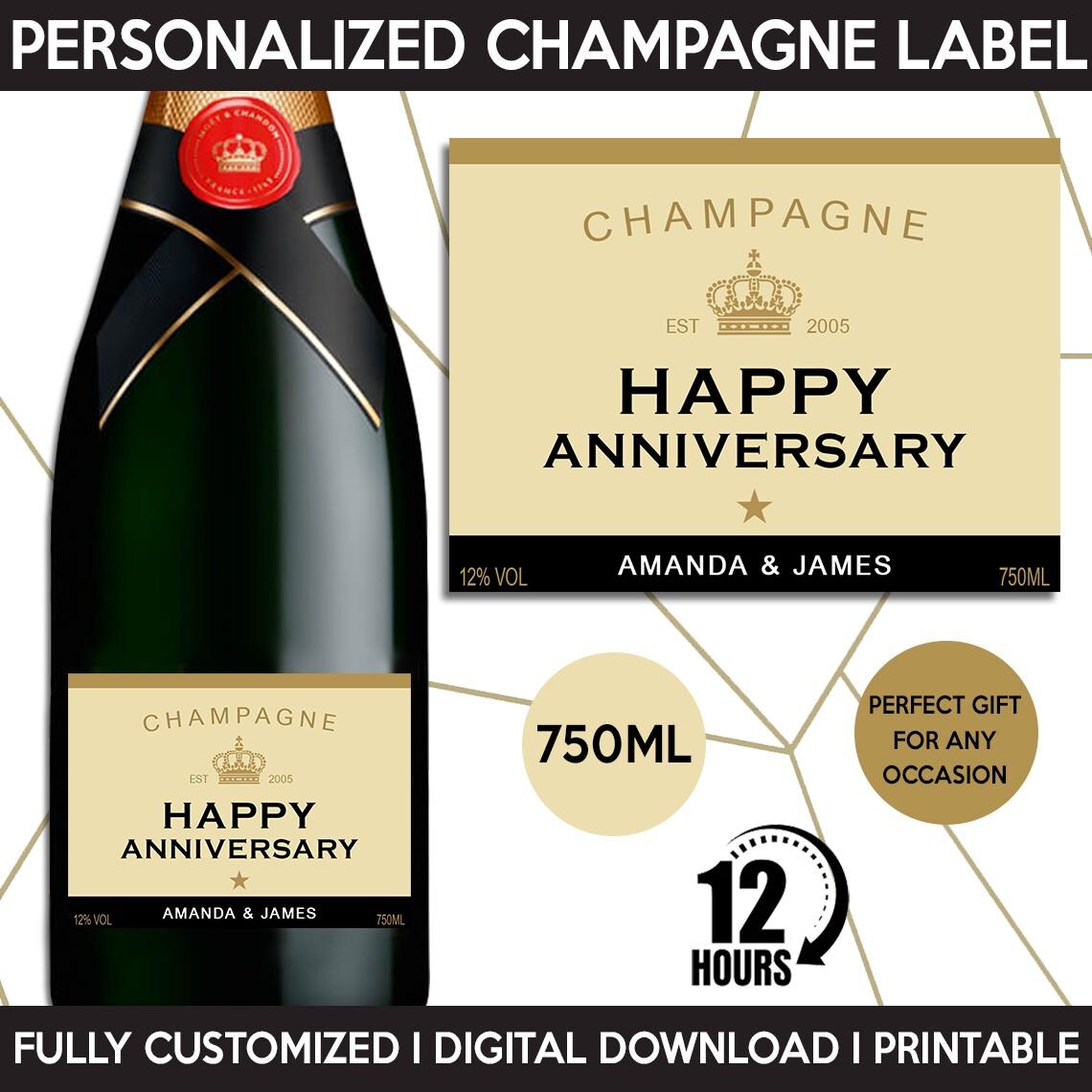 Moët Label, Custom Champagne Label, Personalized Template, Digital ...