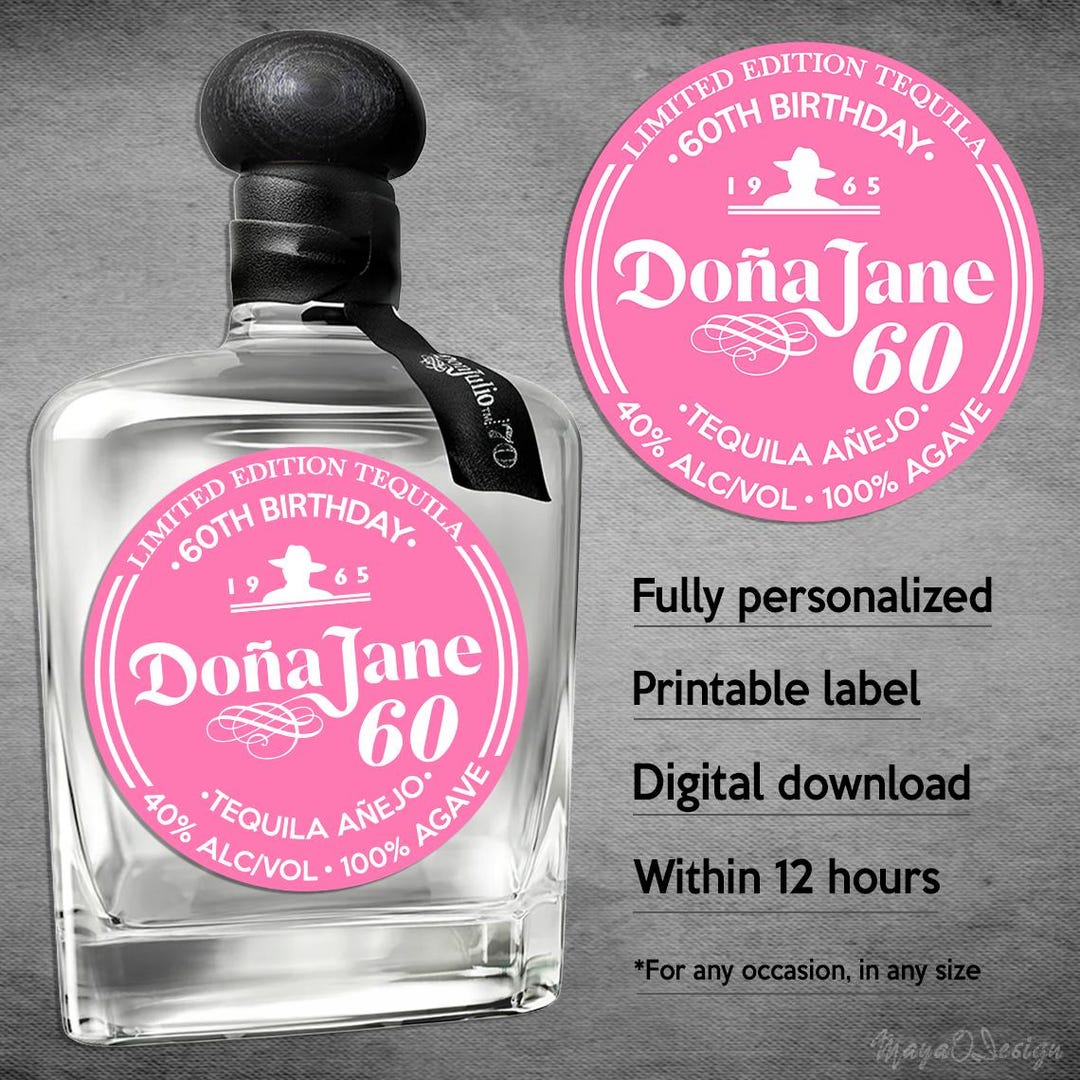 Don Julio 70th Anniversary Label Replica, Don Julio Jar Label ...