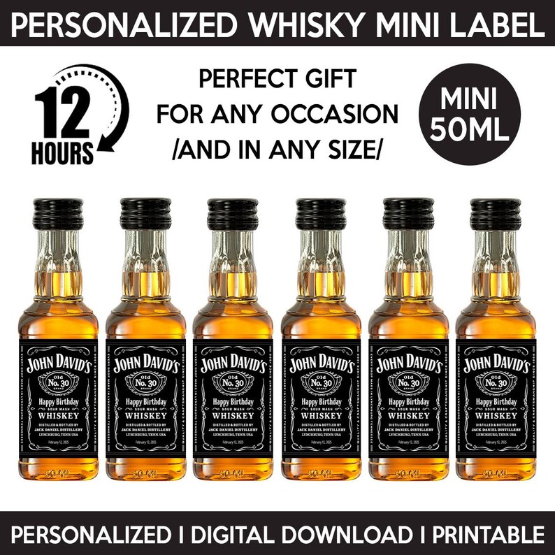 Whisky Mini Label Replica, Custom Whisky Label, Personalized Template ...