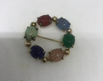 Egyptian Scarab Beetle Pin Unique Insect Art Brooch - Etsy