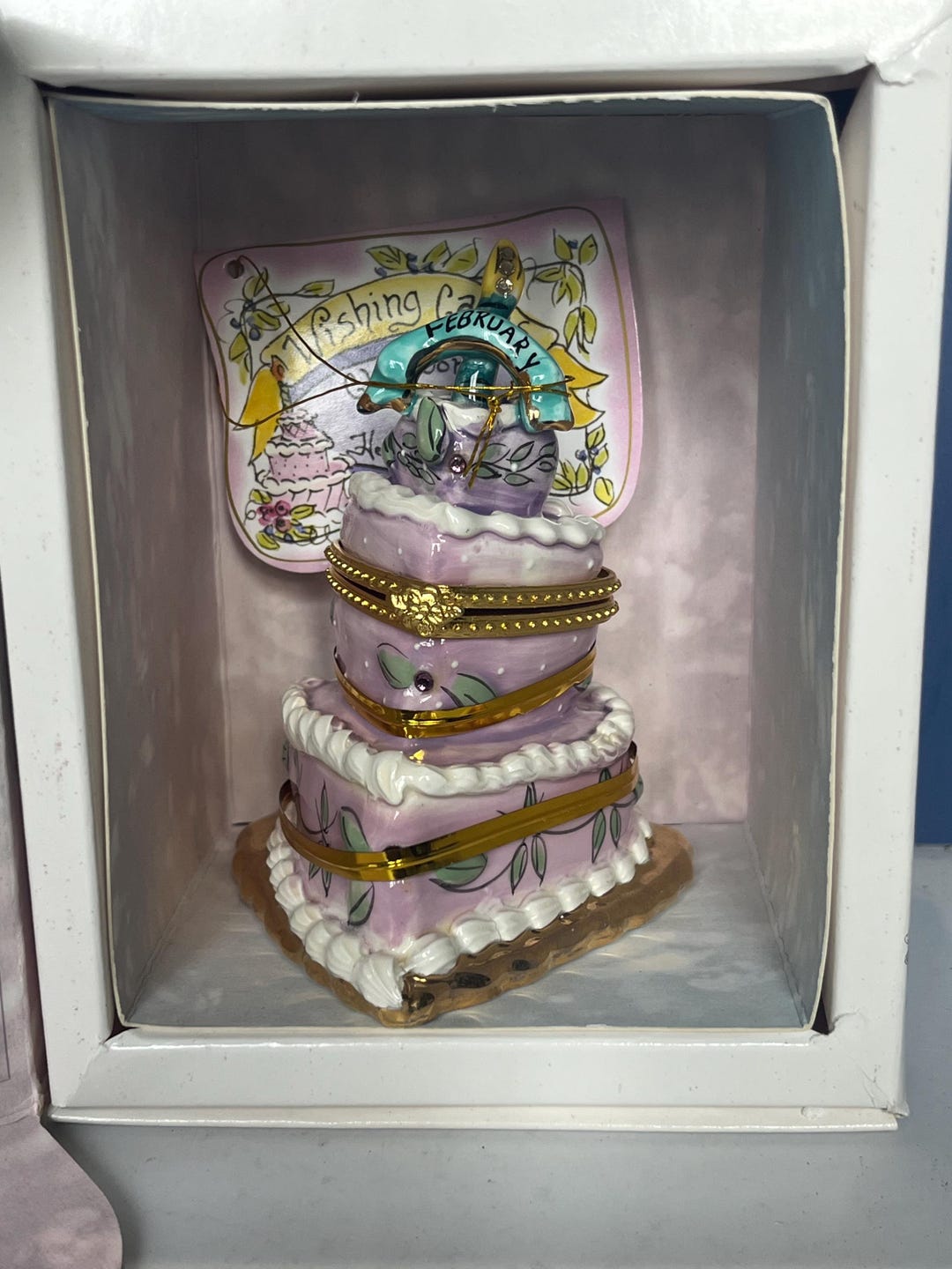 Clayworks Wishing Cakes Porcelain Trinket Box October - Etsy