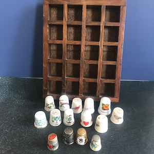 Vintage Thimbles in Display Case - Etsy