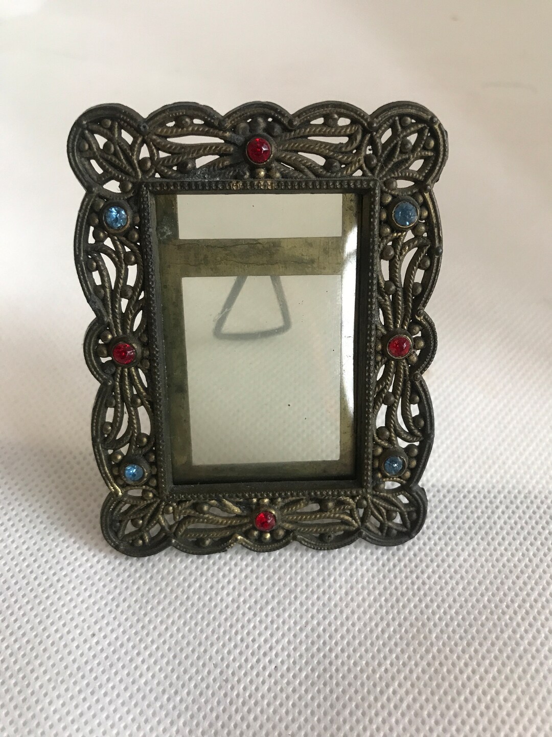 Vintage Brass Mini Frame Ornate Design With Rhinestones - Etsy