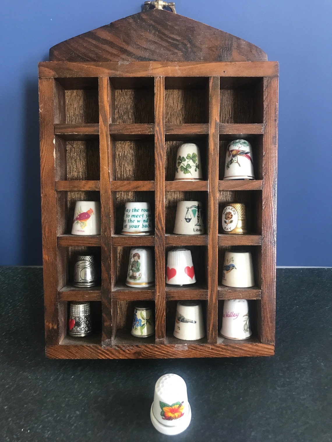 Vintage Thimbles in Display Case - Etsy
