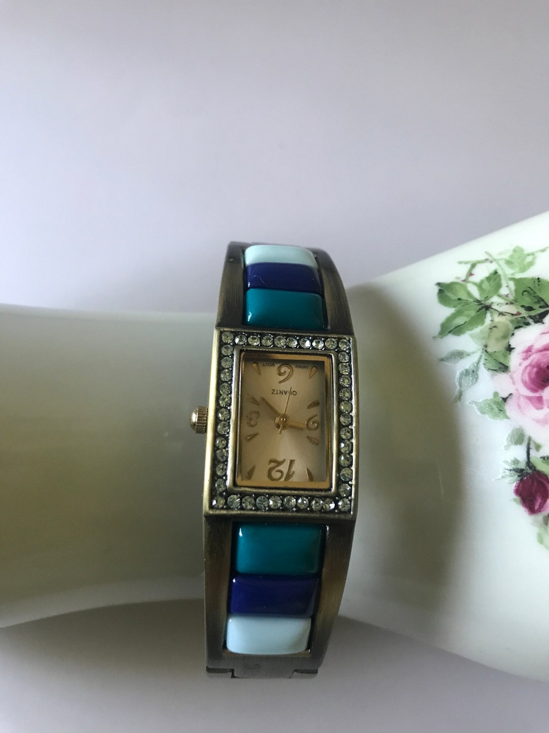 Vintage Avon Blue Cuff Watch - Etsy
