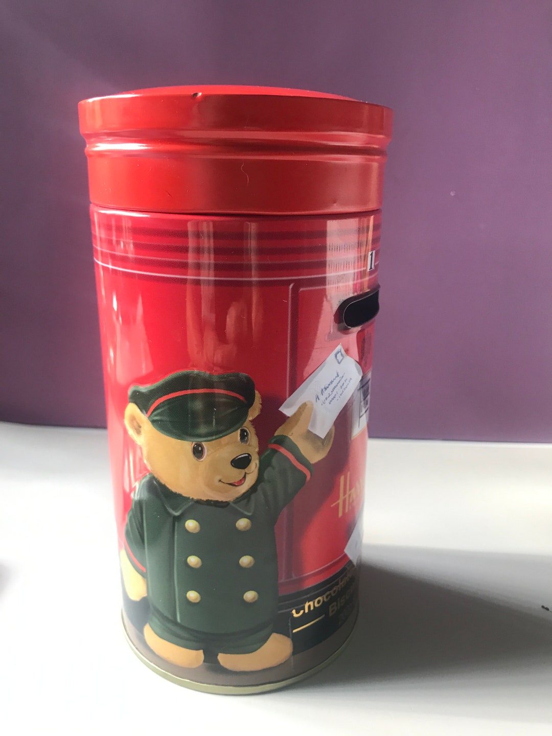 Vintage Harrods Biscuit Tin Bank - Etsy