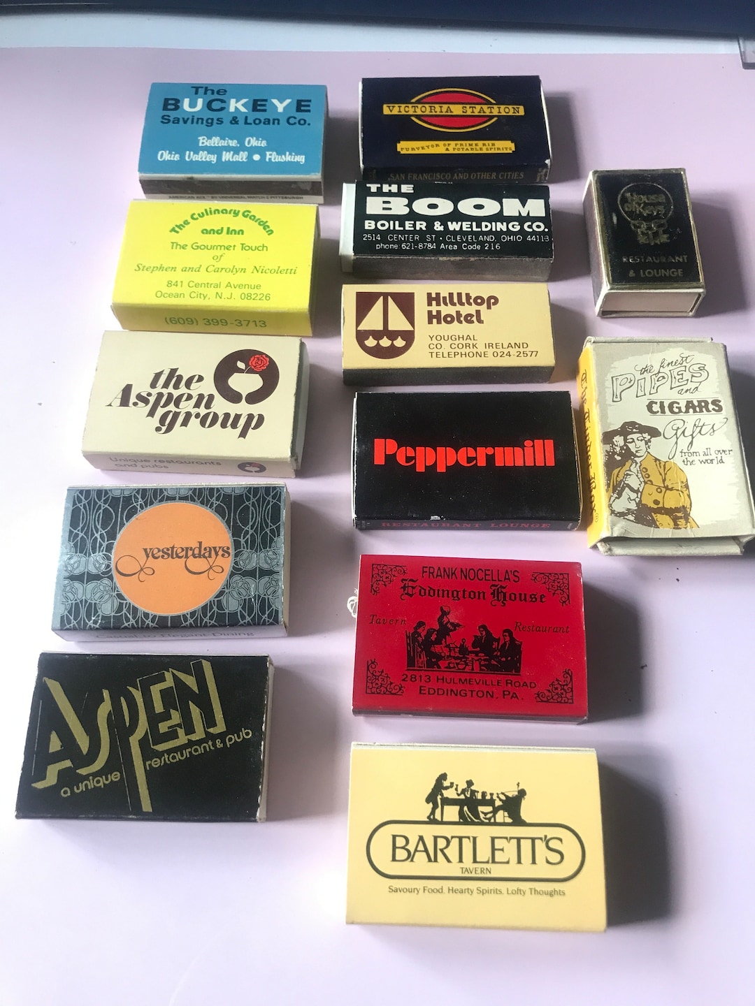13 Vintage Matchboxes - Etsy
