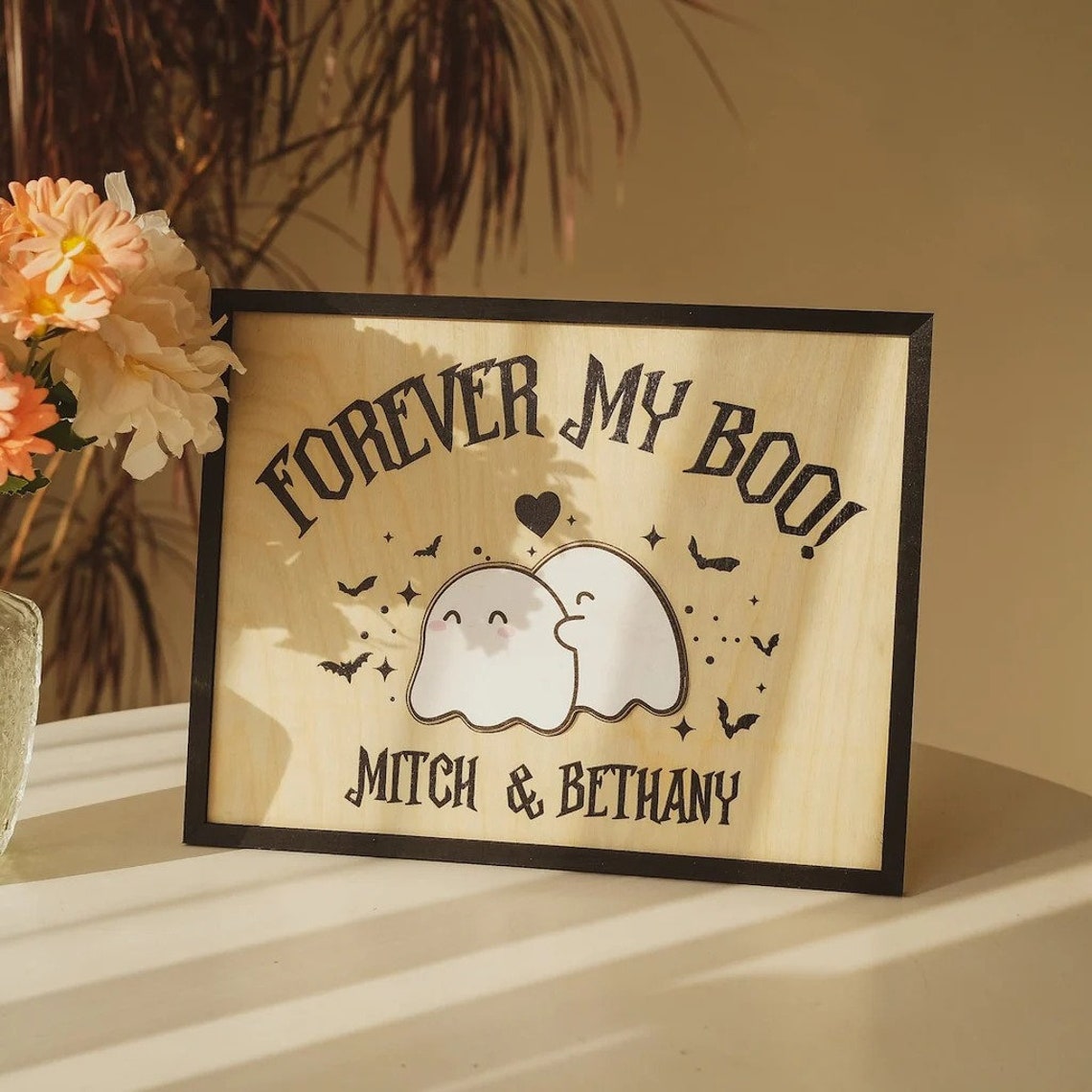 Personalized Wooden Sign Forever My Boo, Sweet Funny Halloween Decor ...