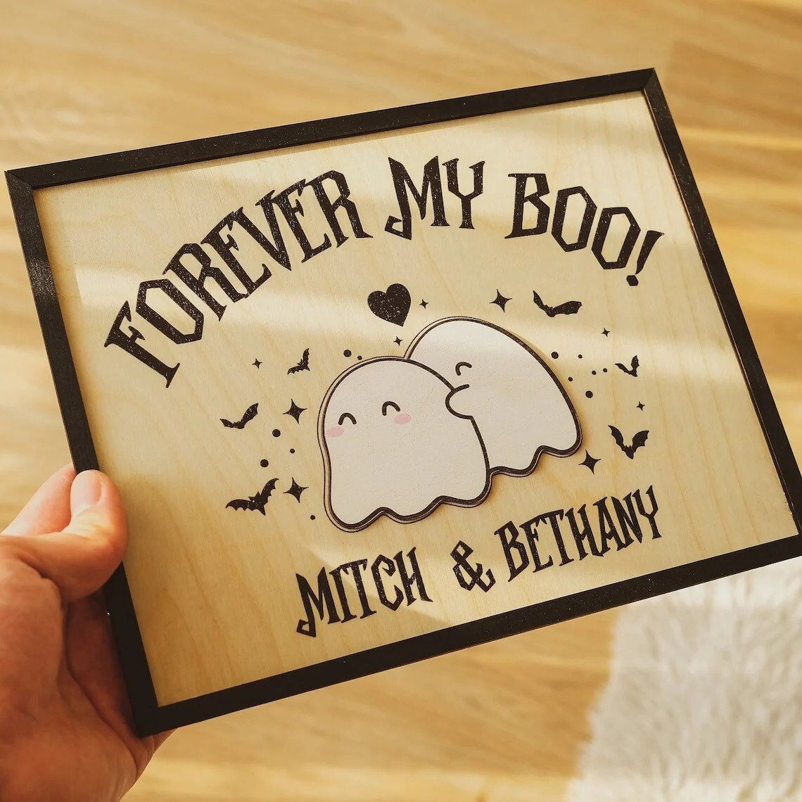 Personalized Wooden Sign Forever My Boo, Sweet Funny Halloween Decor ...
