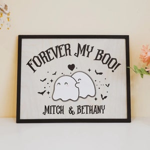 Personalized Wooden Sign Forever My Boo, Sweet Funny Halloween Decor ...