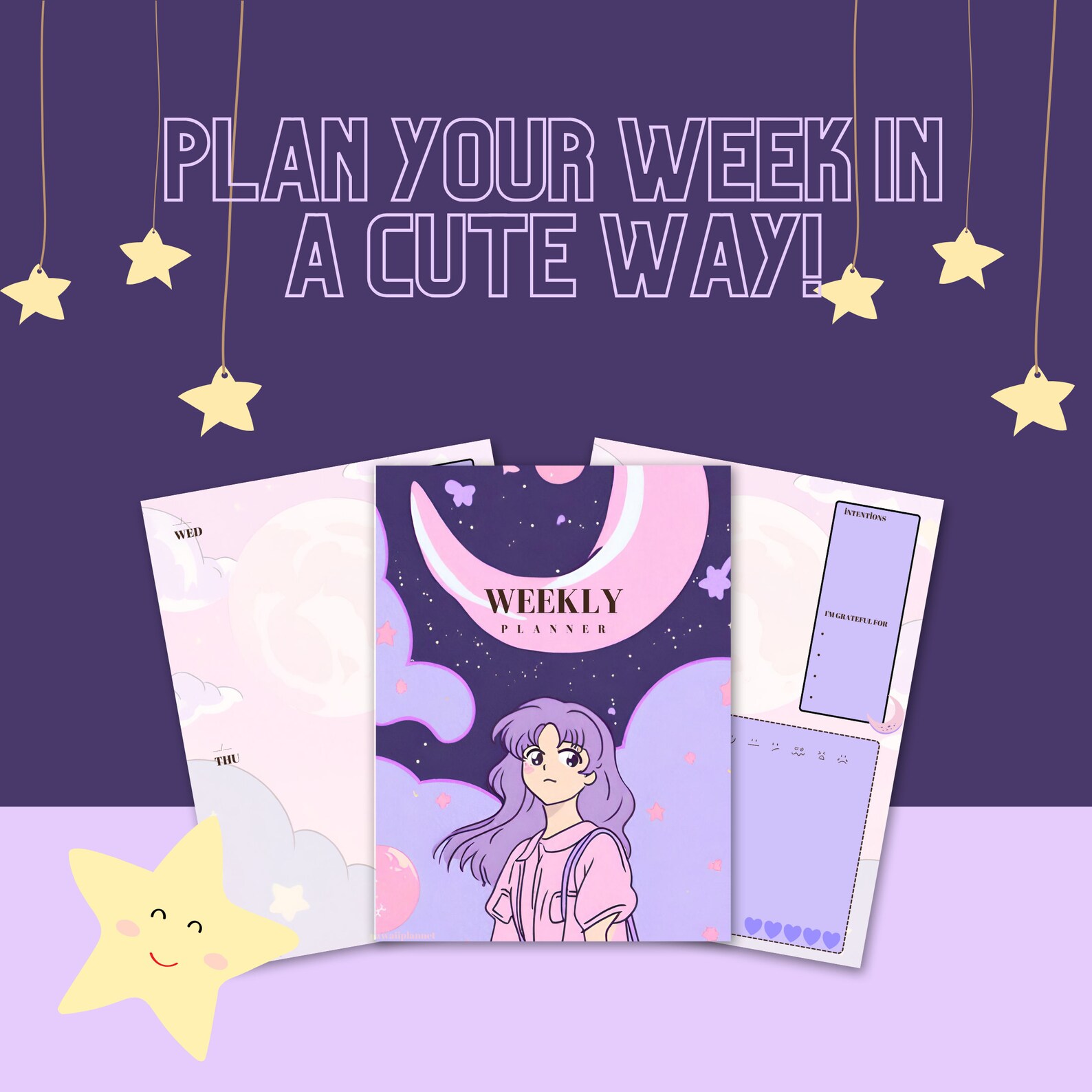 Kawaii Cute Weekly Digital Planner, Weekly Planner, Digital Planner ...