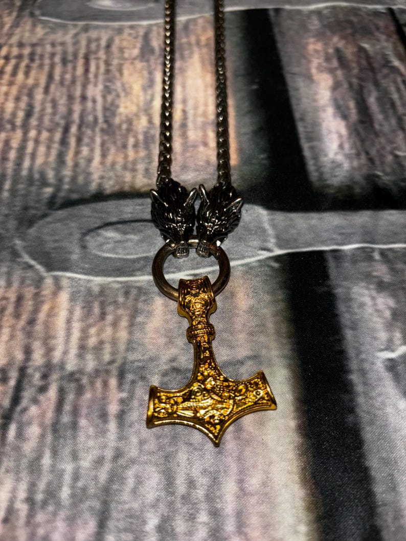 Mjolnir Necklace With Fenrir Chain - Etsy