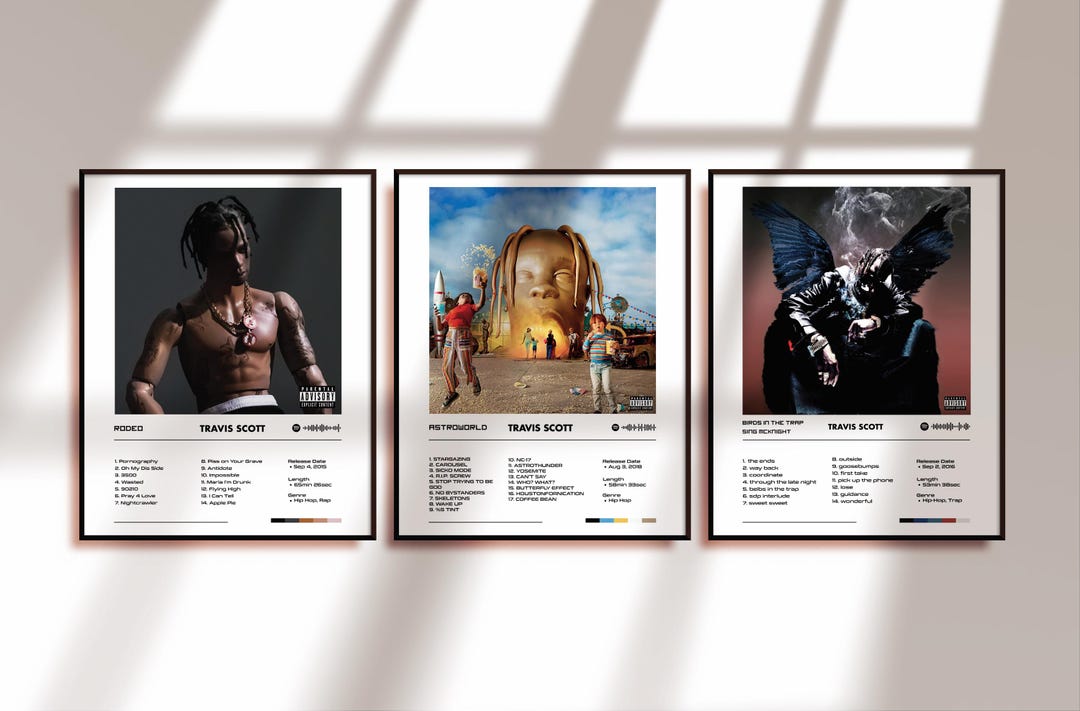 TRAVIS SCOTT 3 Album Bundle Album Poster Minimalistic Travis Scott - Etsy