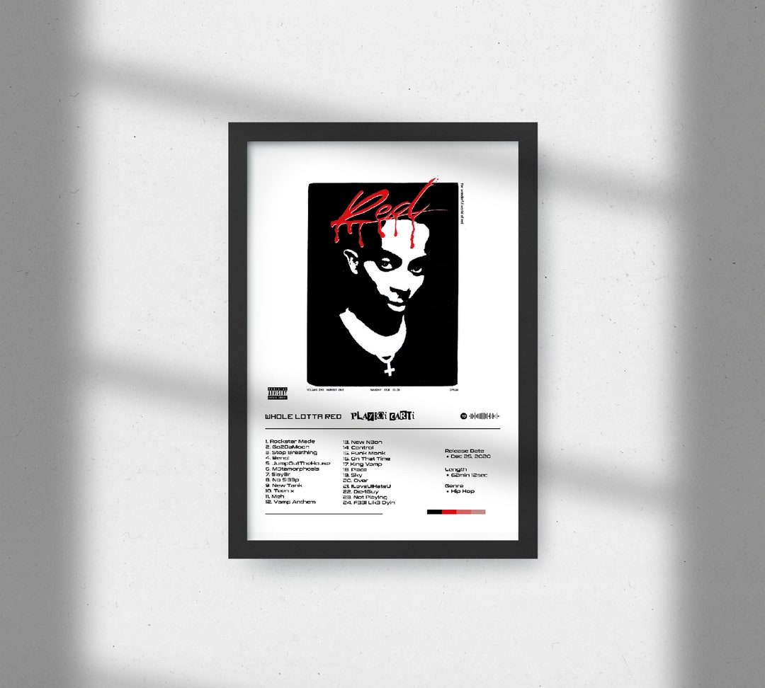 PLAYBOI CARTI Whole Lotta Red Album Poster Minimalistic Playboi Carti ...