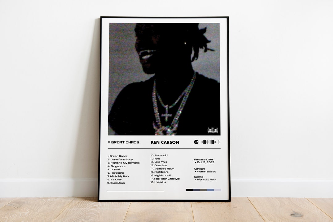 KEN CARSON A Great Chaos Album Poster Minimalistic Ken Carson - Etsy