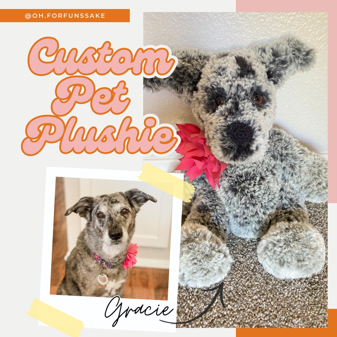 Custom Pet Plushie, Stuffed Animal Dog Cat, Custom Dog Plush ...