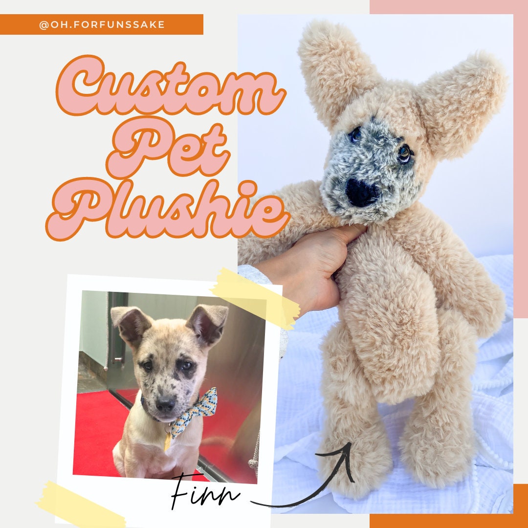 Custom Pet Plushie, Stuffed Animal Dog Cat, Custom Dog Plush ...