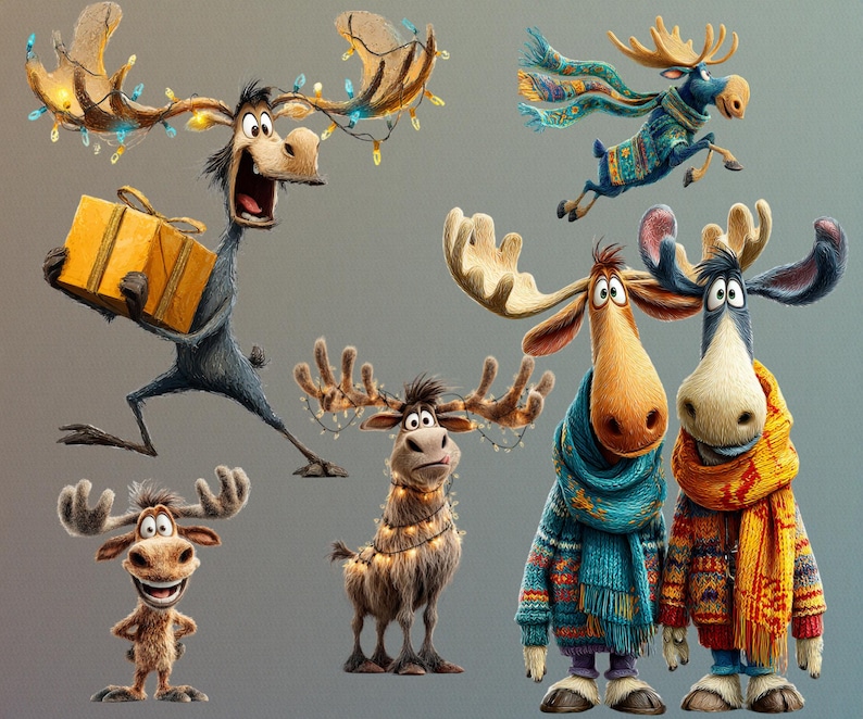 110+ Moose Clipart Bundle: Quirky Moose Pngs (transparent Background ...