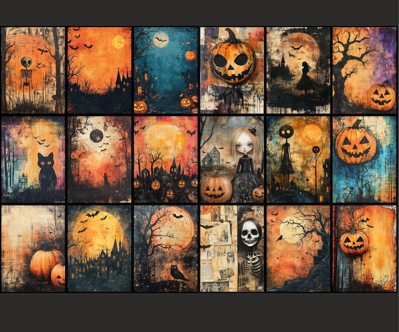 130+ Spooky Halloween Digital Paper Pack: Scrapbook & Journal ...