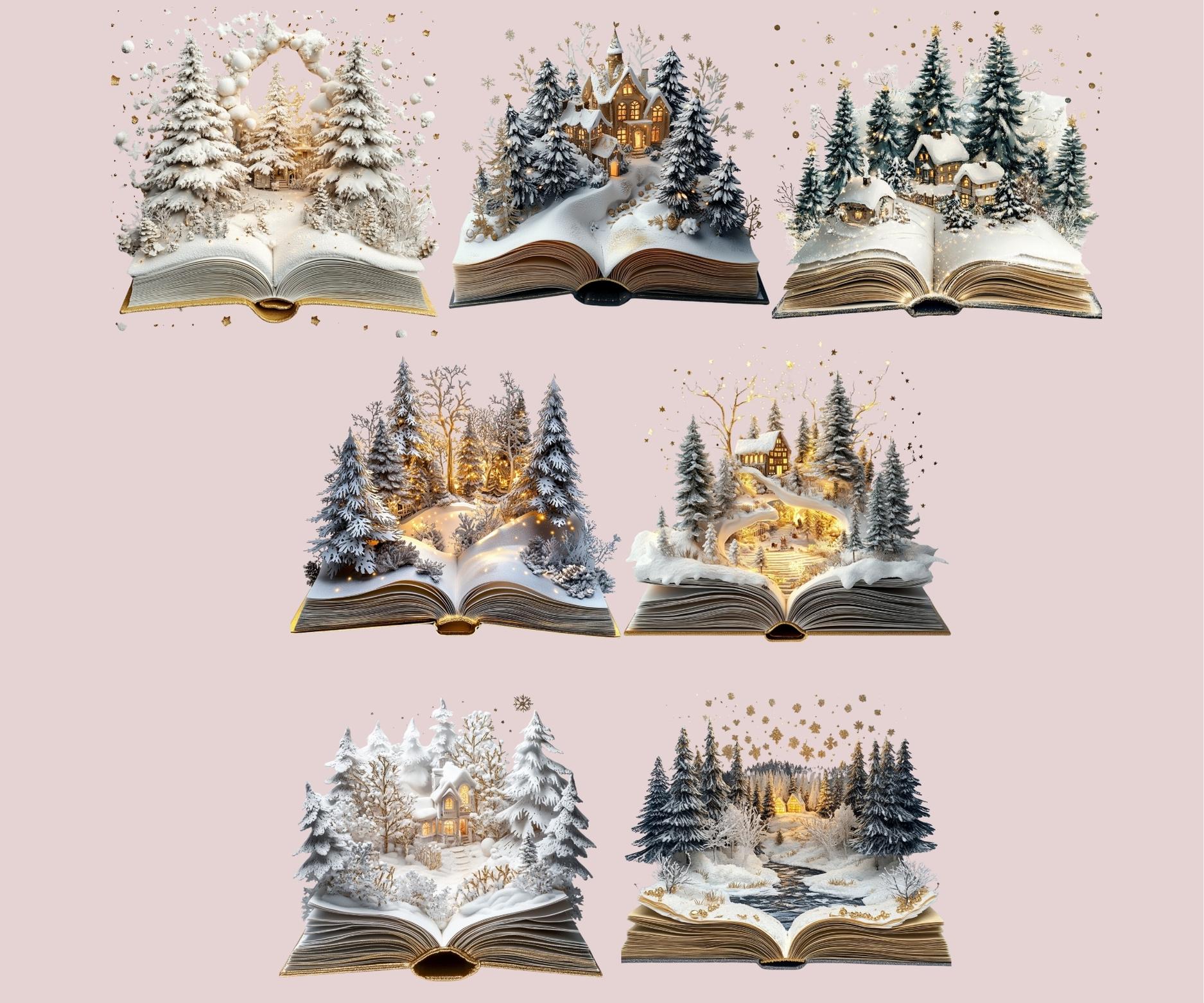 80+ Christmas Book Clipart Bundle: Whimsical Holiday Pngs (transparent ...