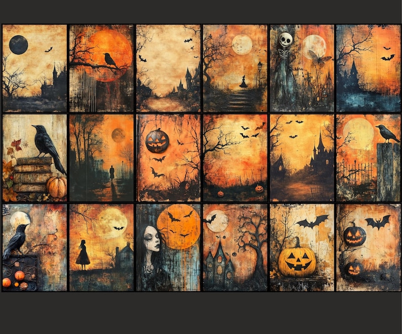 130+ Spooky Halloween Digital Paper Pack: Scrapbook & Journal ...
