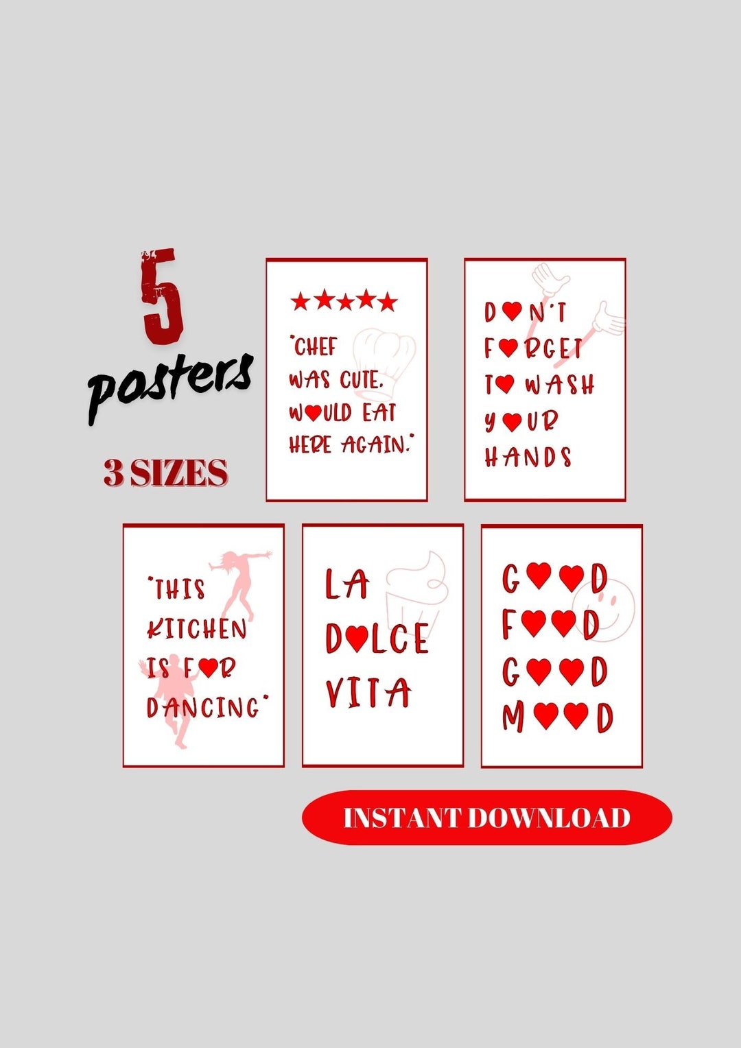 Cute Cooking Art Kitchen Wall Art Kitchen Art Print Minimalist Art ...